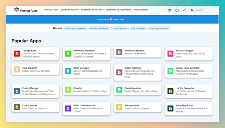 ChatGPTのプロンプトの生成用「Prompt Apps」の紹介